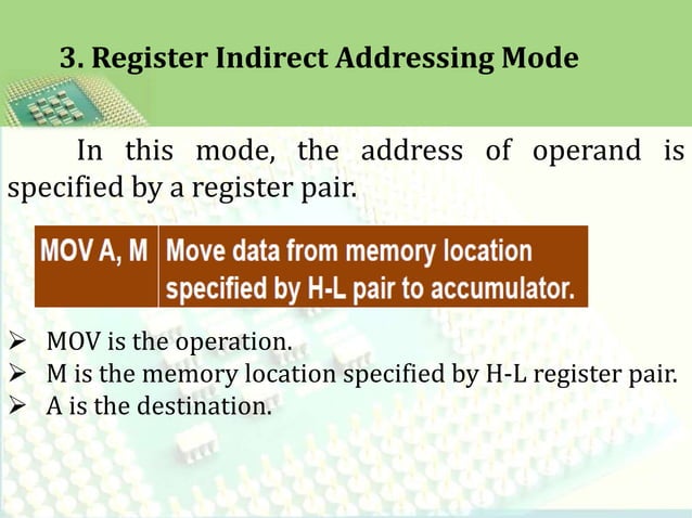 8085 addressing modes | PPTX | Operating Systems | Computer Software and Applications