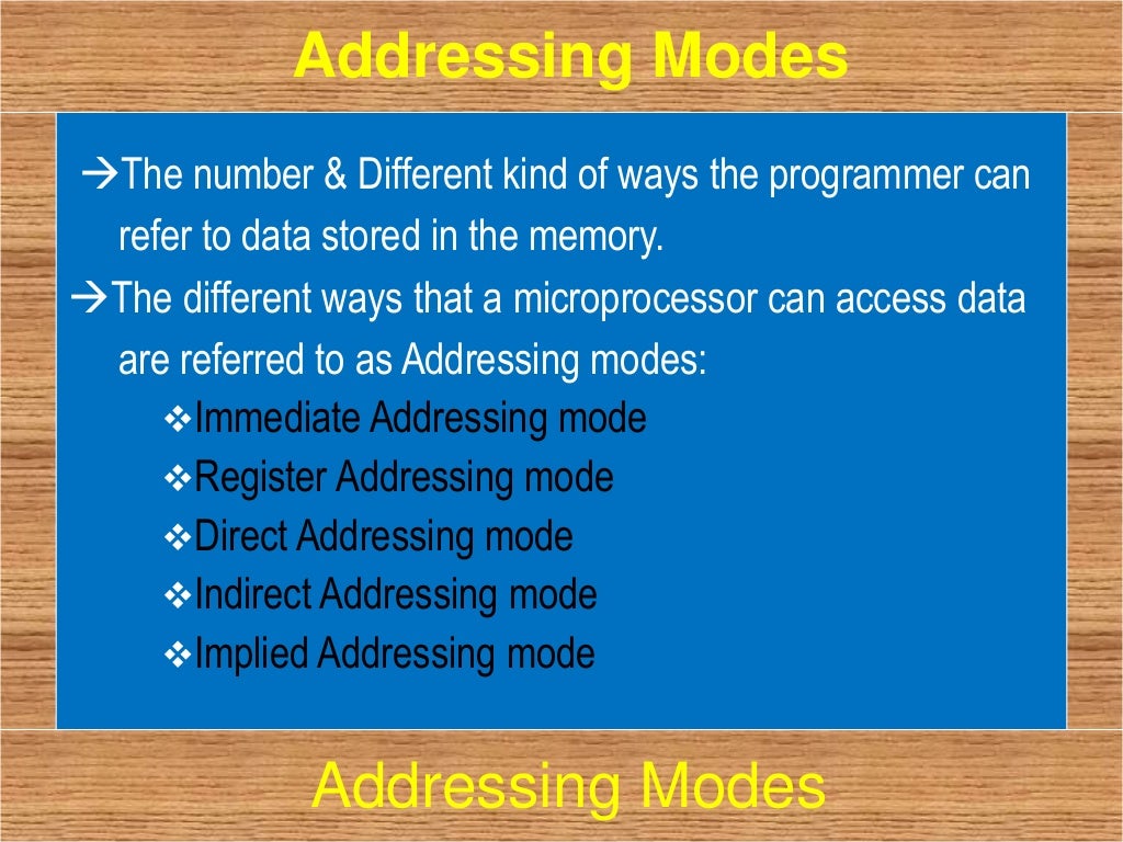Addressing Modes of 8085 Microprocessor.