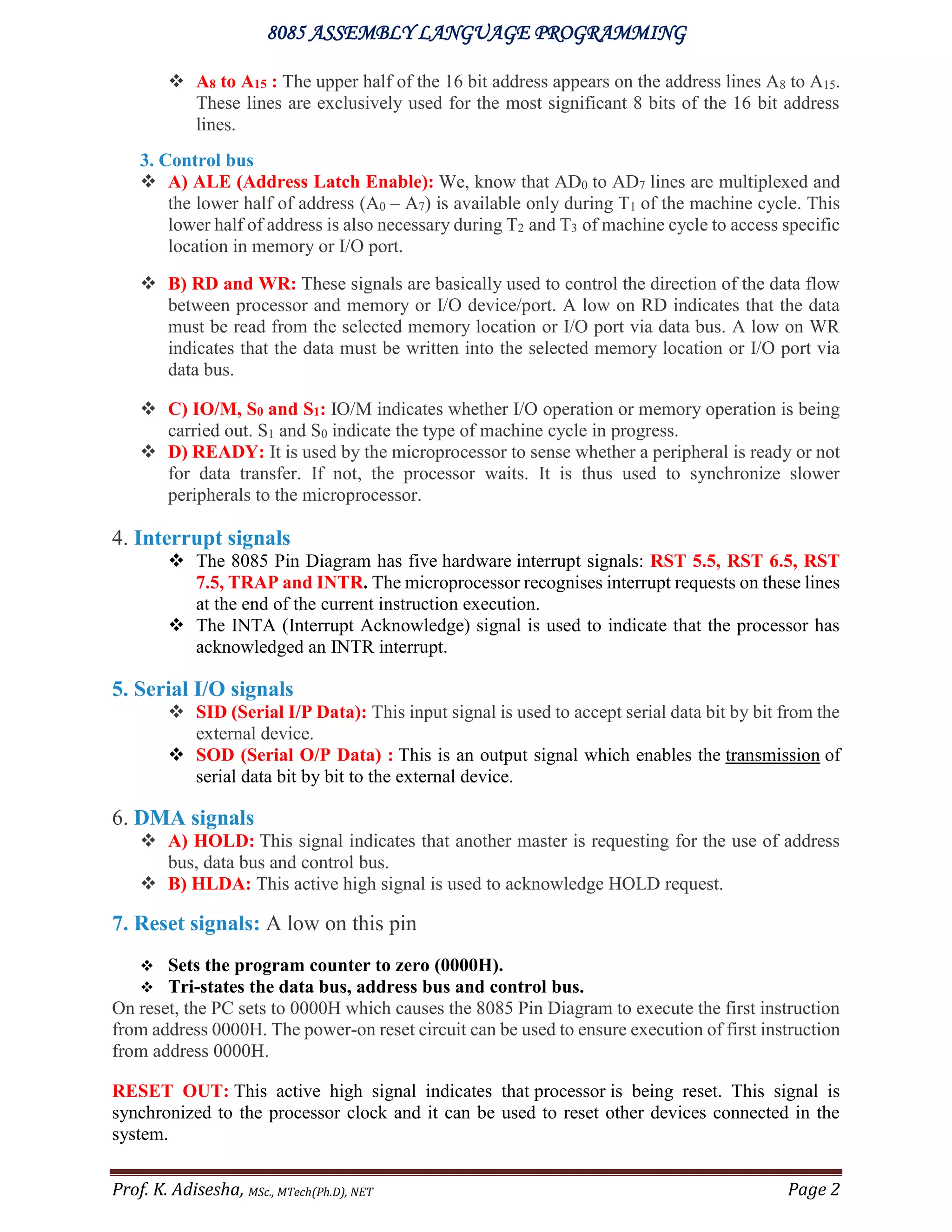 8085 alp programs | PDF