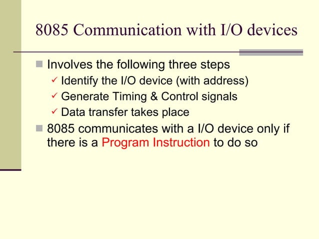 8085 Architecture & Memory Interfacing1 | PPT