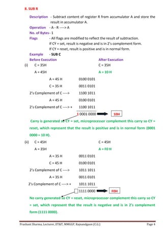8085 arithmetic instructions | PDF