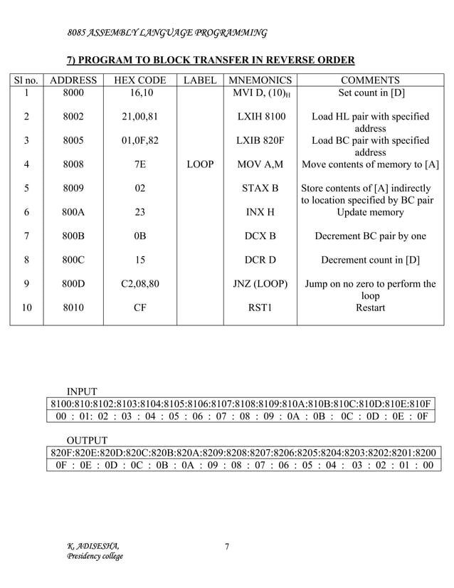 8085 assembly language programming | PDF | Programming Languages | Computing