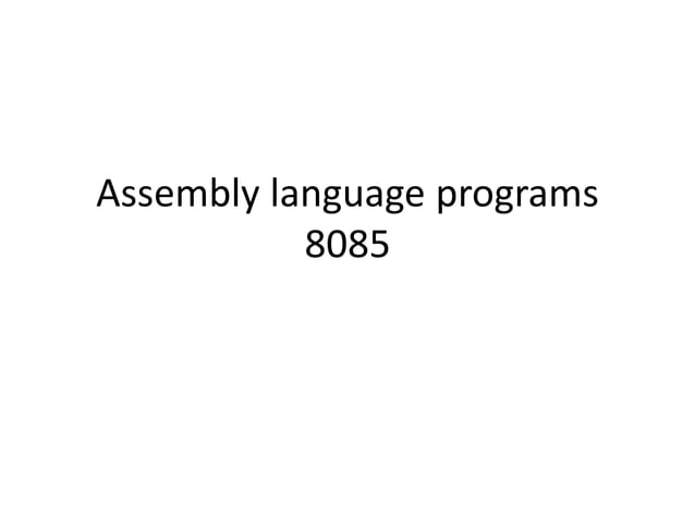 8085 Assembly language programs.pdf