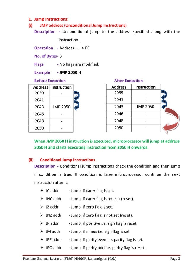 8085 branching instruction | PDF | Programming Languages | Computing