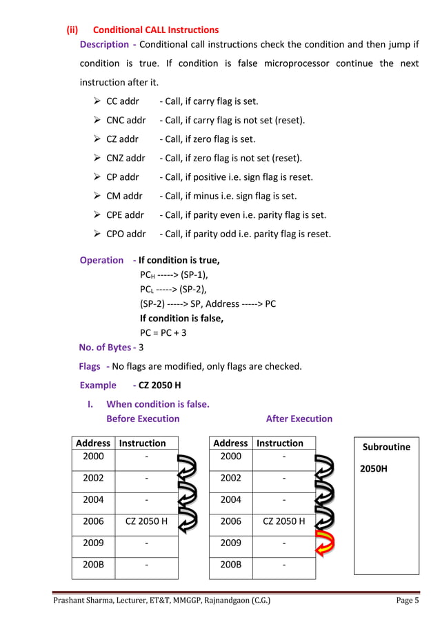 8085 branching instruction | PDF | Programming Languages | Computing