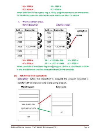 8085 branching instruction | PDF