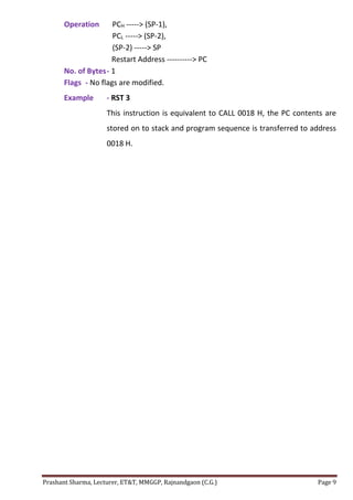 8085 branching instruction | PDF