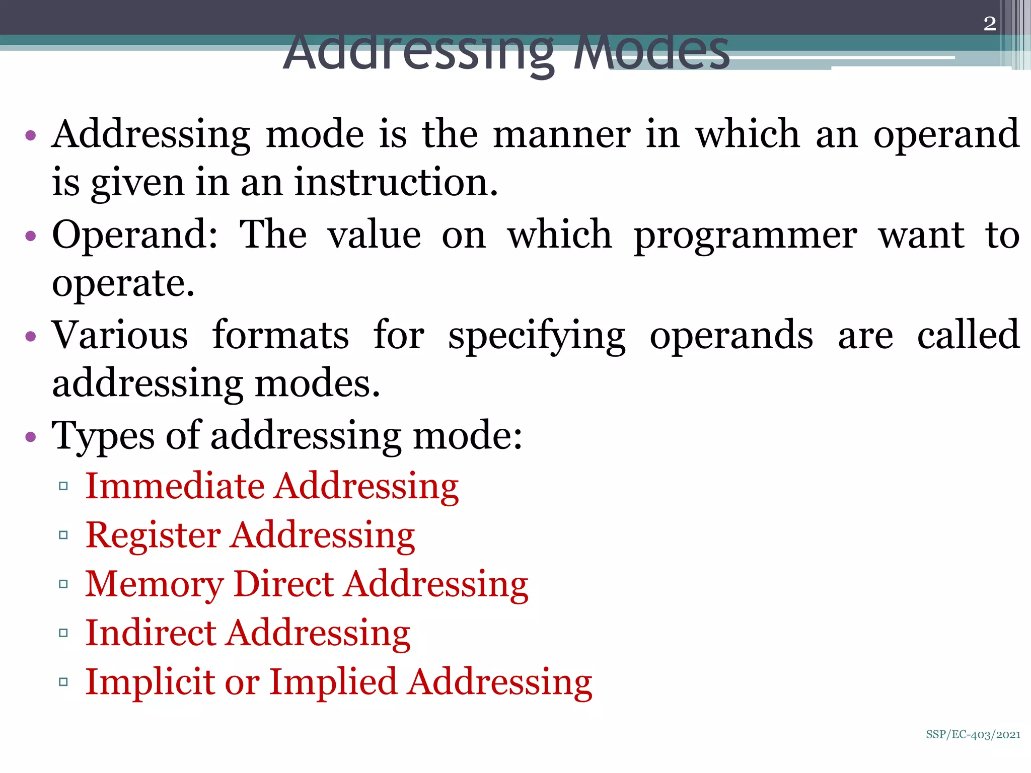 8085 instructions and addressing modes | PDF