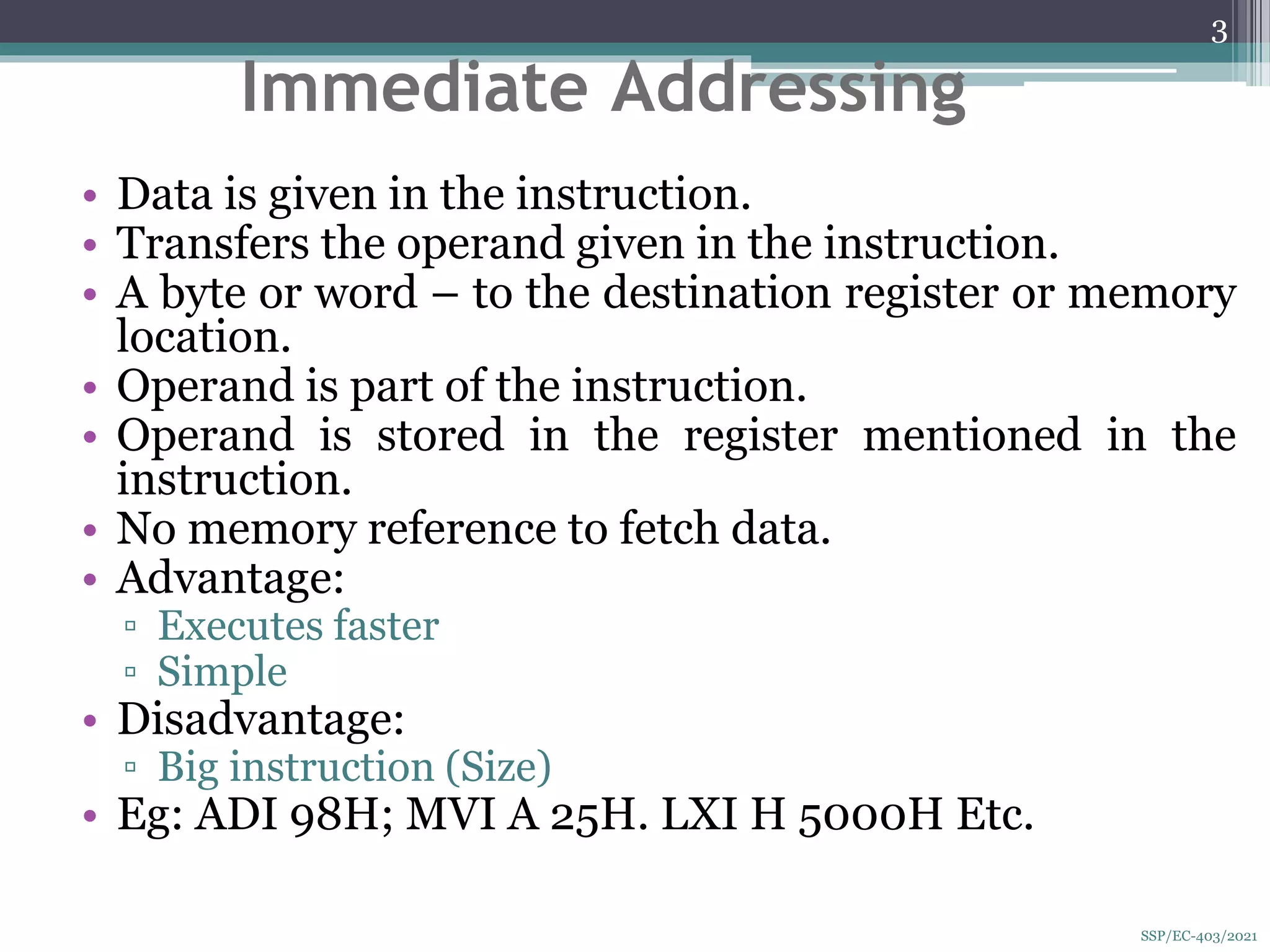 8085 instructions and addressing modes | PDF