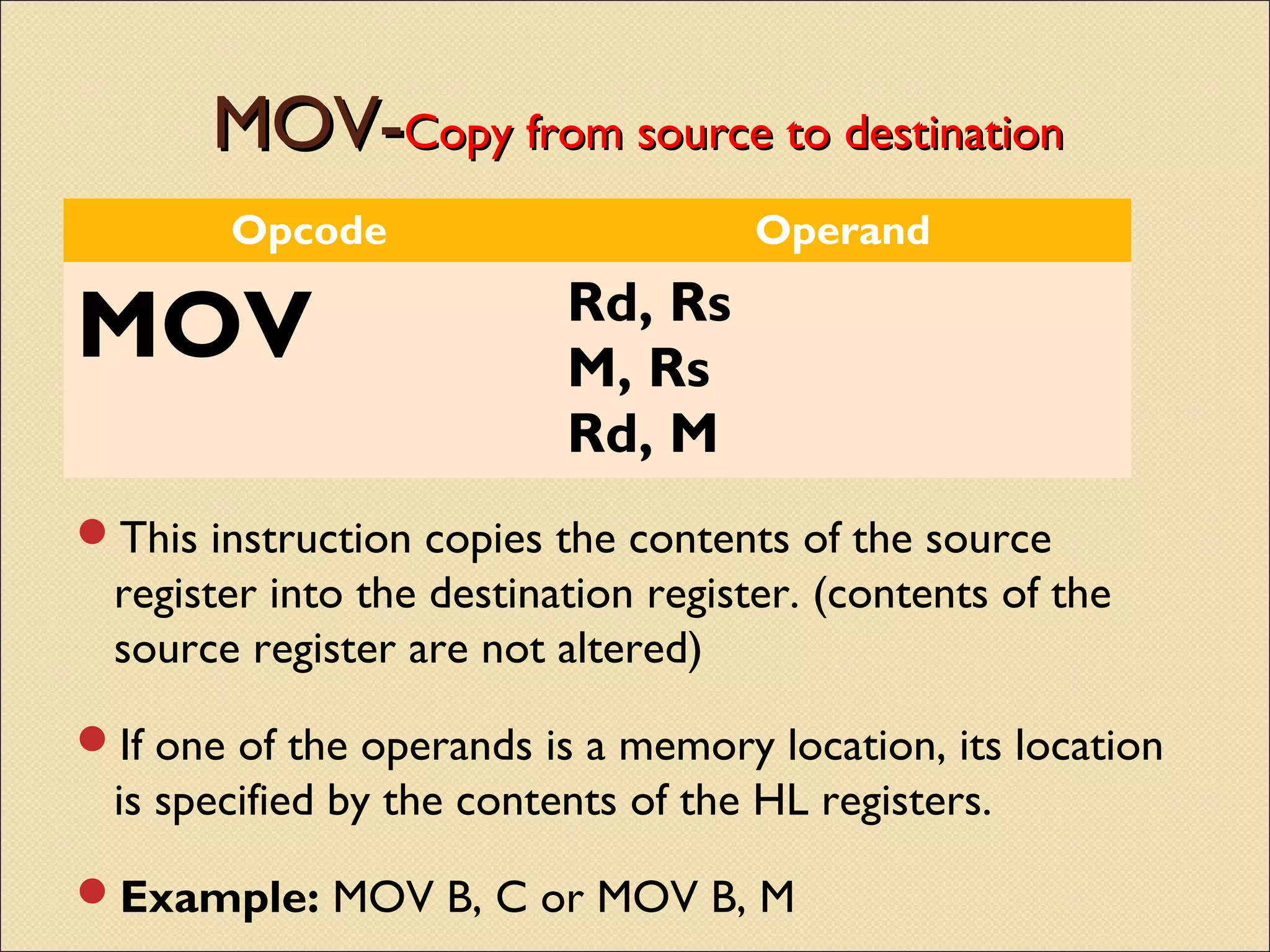 8085 Instruction Set Ppt