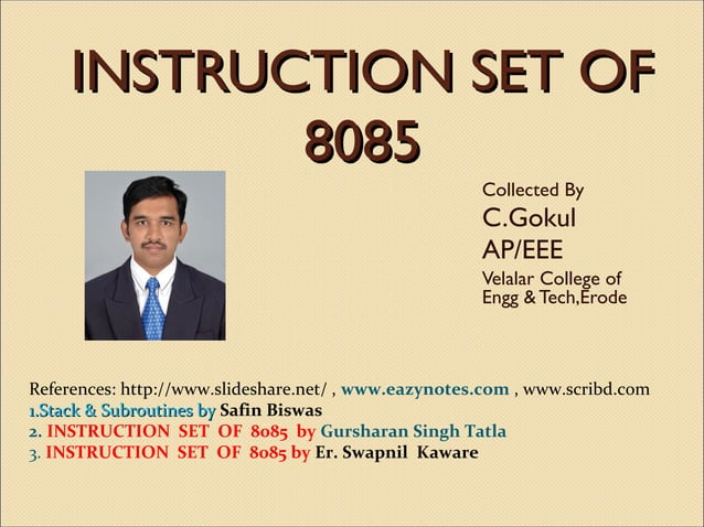 8085 instruction set | PPT