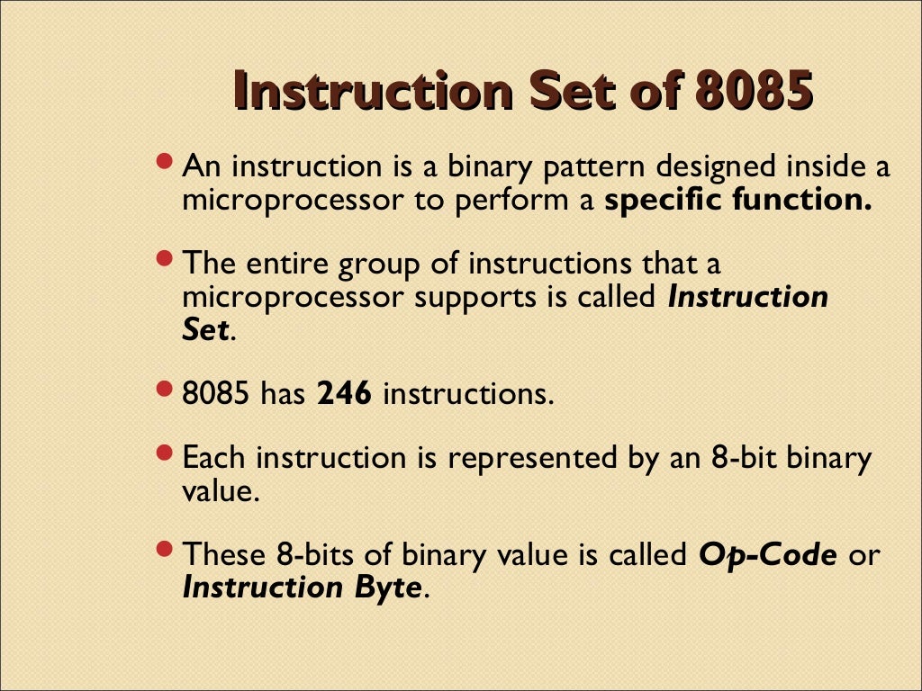 8085 instruction set