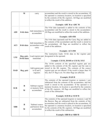 8085 instruction set | PDF