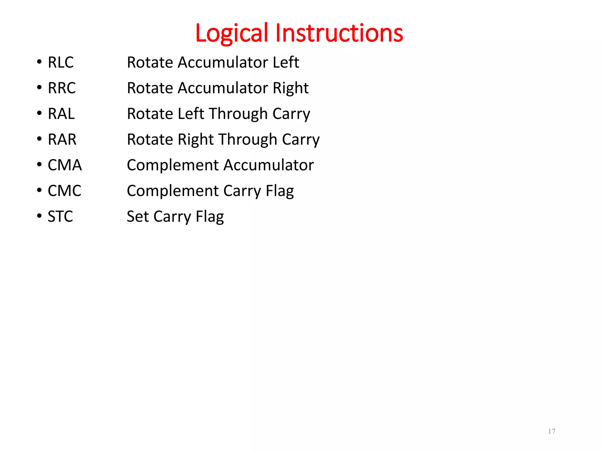 8085 instruction set and Programming | PPT 8085 instruction set and Programming | PPT
