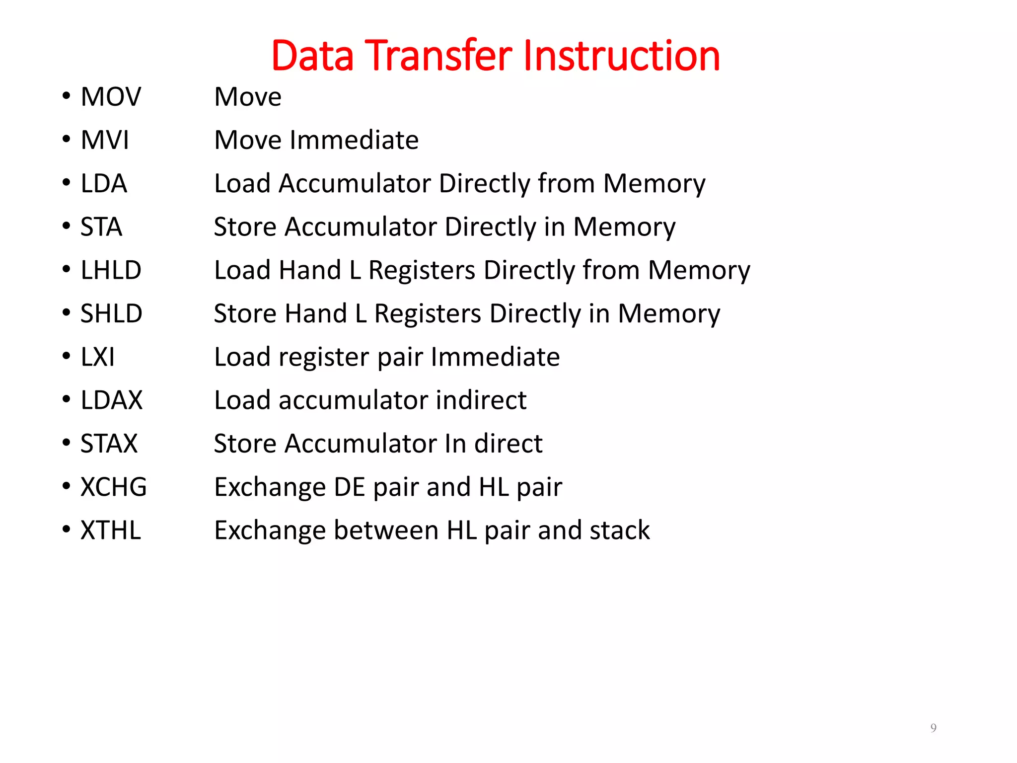 8085 instruction set and Programming | PPT
