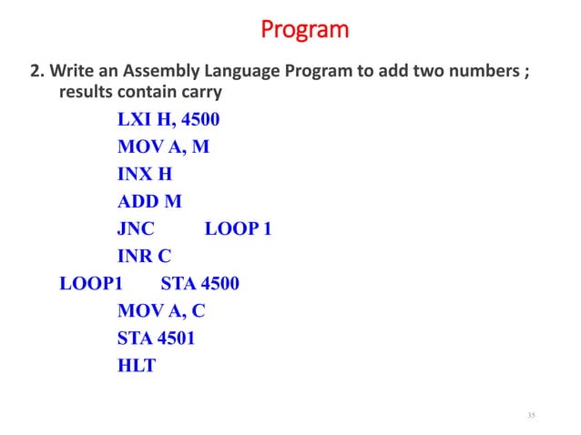 8085 instruction set and Programming | PPT 8085 instruction set and Programming | PPT