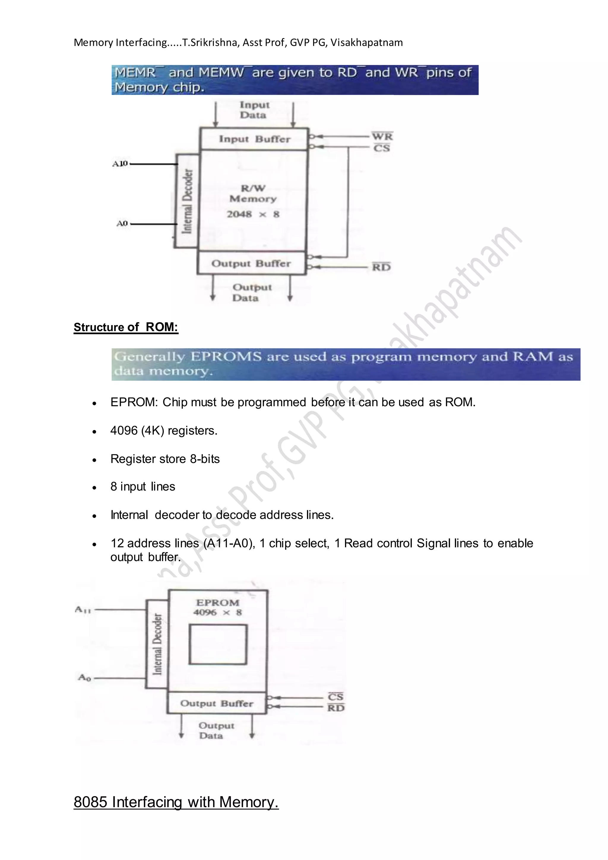 8085 interfacing with memory chips | DOCX