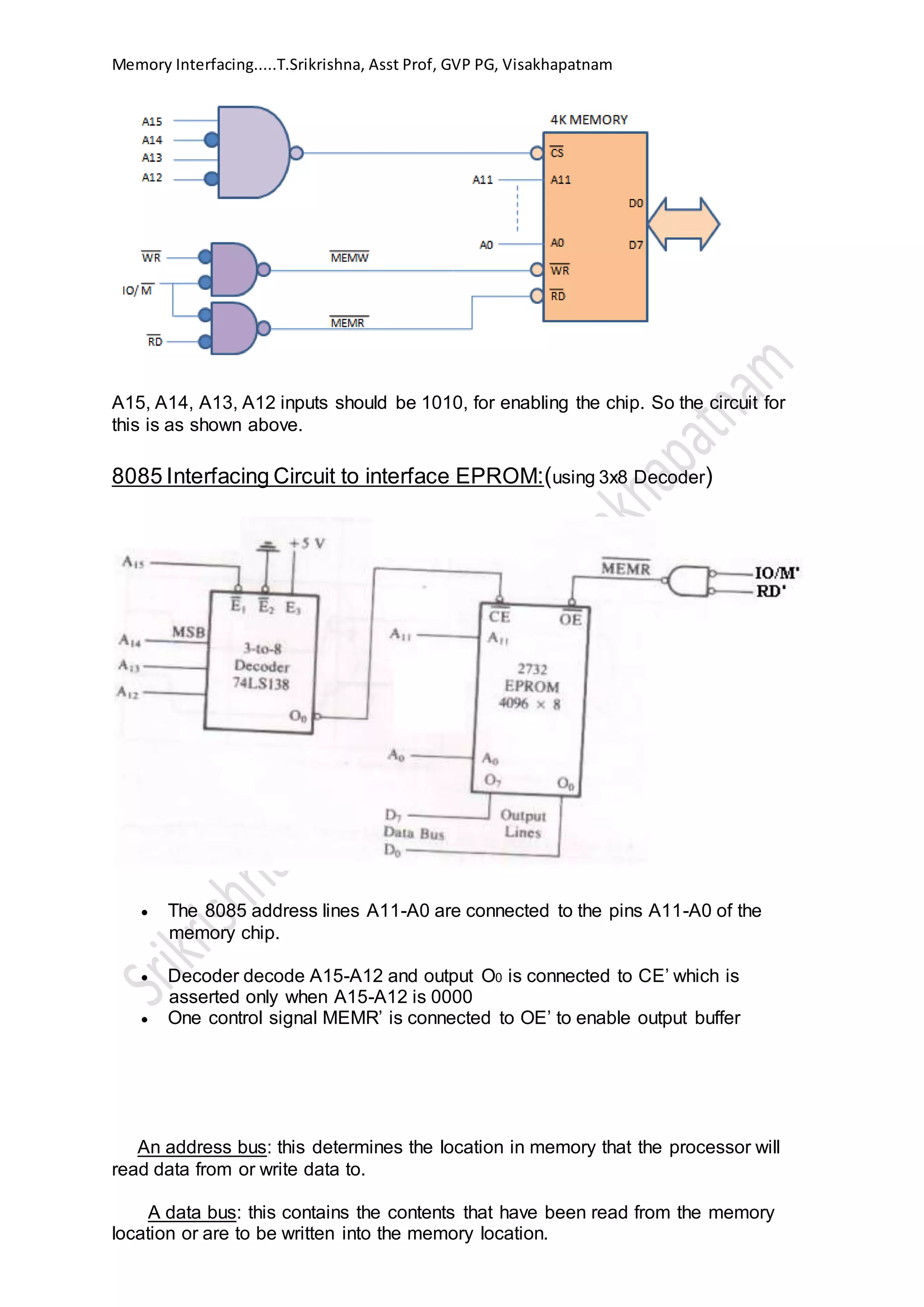 8085 interfacing with memory chips | DOCX