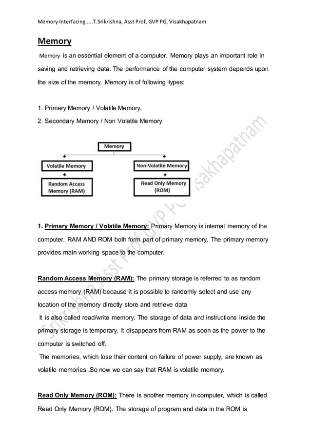 8085 interfacing with memory chips | DOCX | Data Storage and Warehousing | Computing