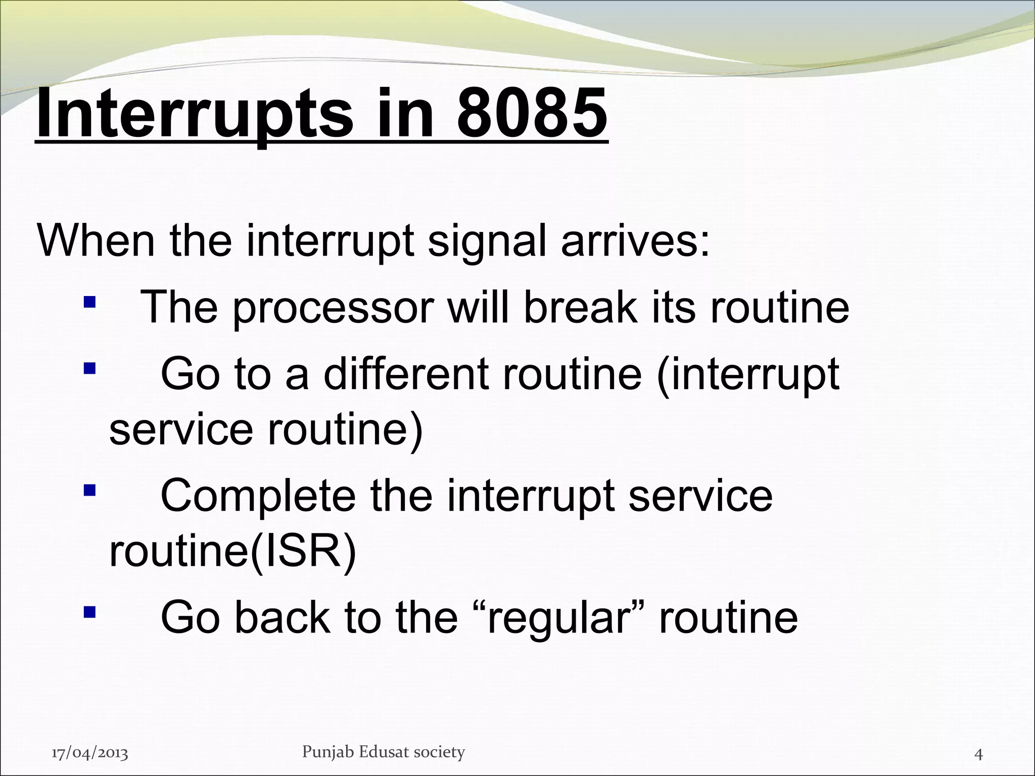 8085 interrupts | PPT