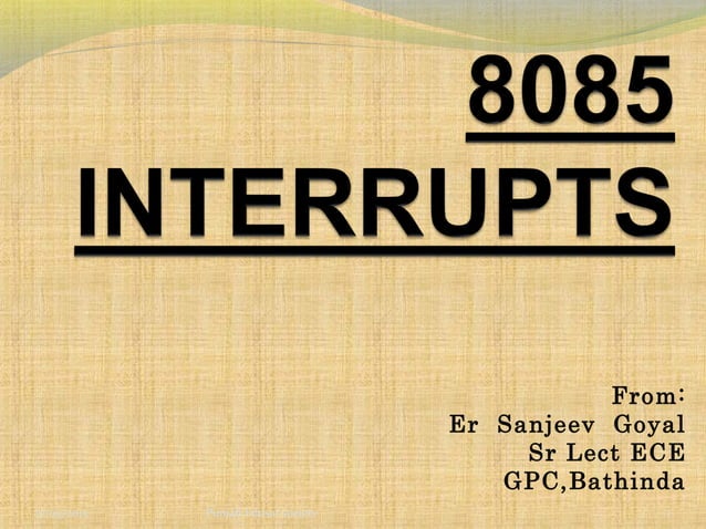 8085 interrupts | PPT | Operating Systems | Computer Software and Applications