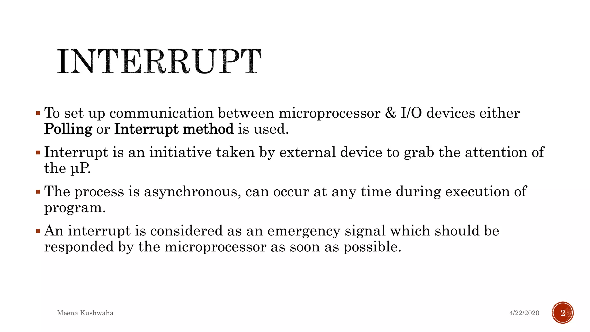 8085 interrupts | PPTX
