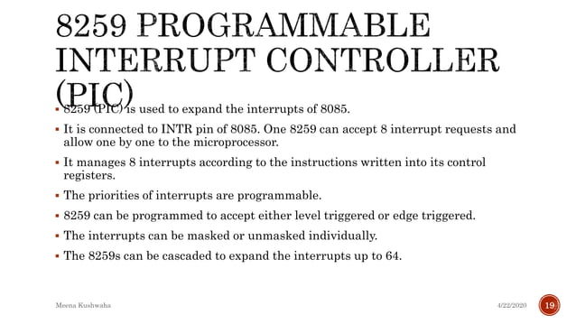 8085 interrupts | PPTX