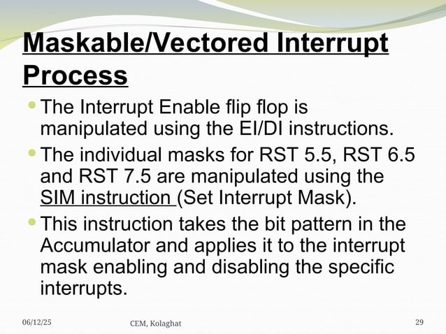 8085 Interrupts microprocessor and microcontroller.ppt