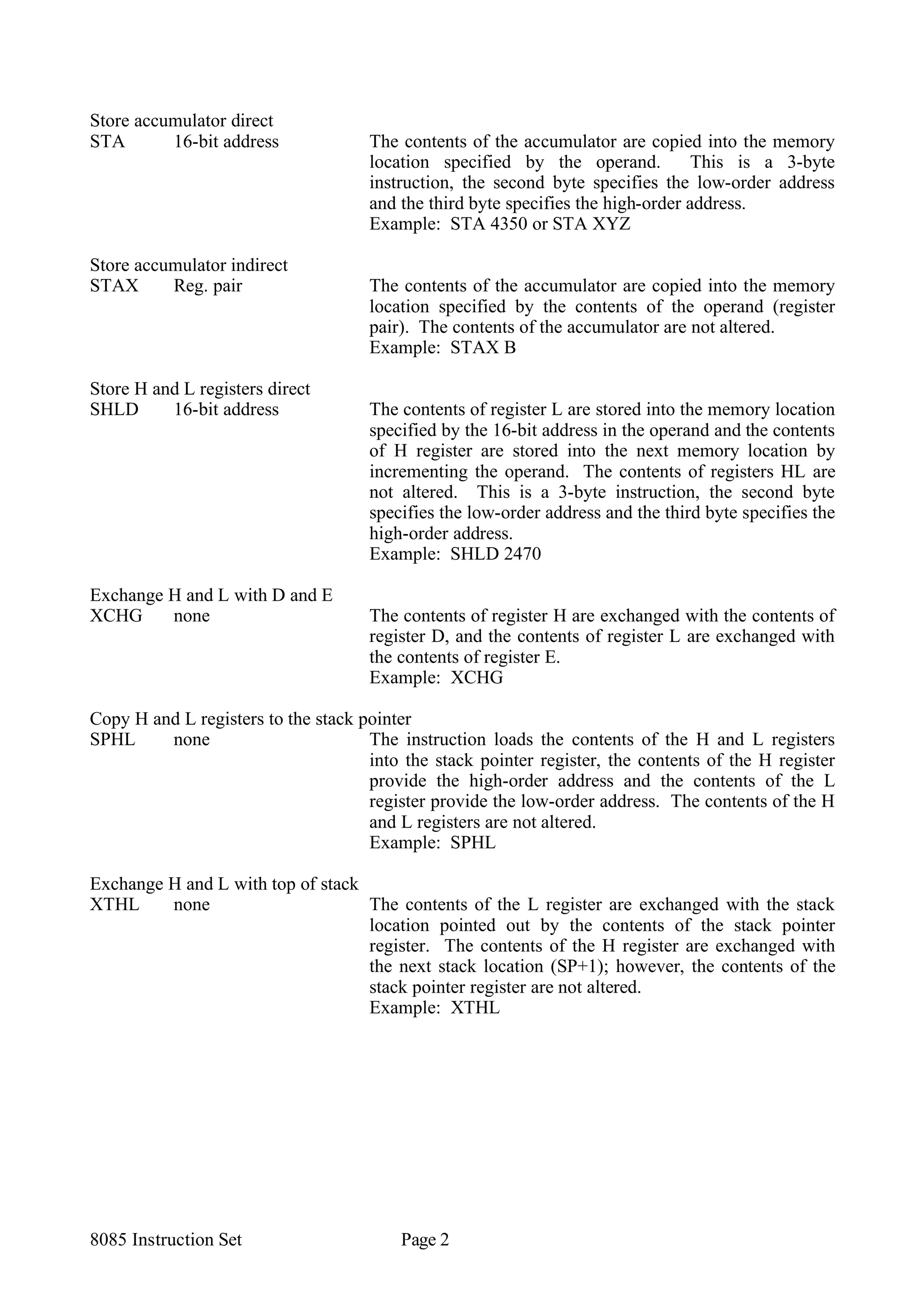 8085 instructions | PDF