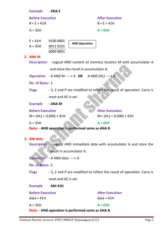 8085 logical instruction | PDF