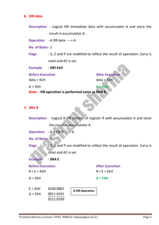 8085 logical instruction | PDF