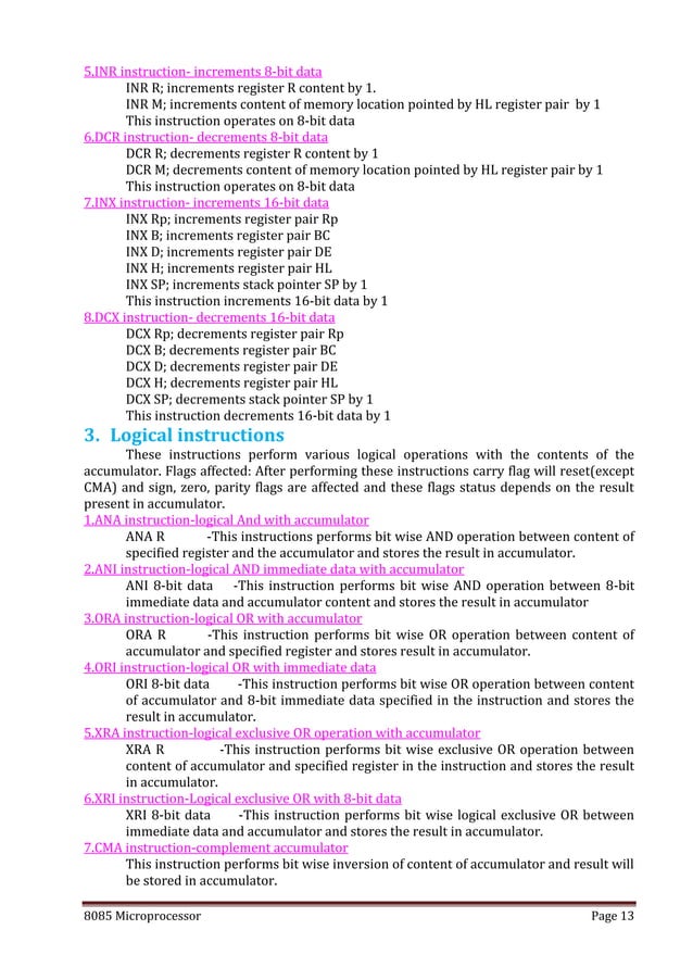 8085 microprocessor Architecture and Pin description | PDF | Operating Systems | Computer ...