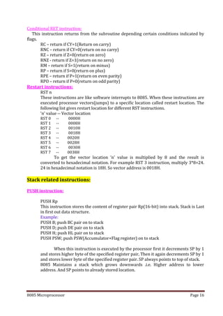 8085 microprocessor Architecture and Pin description | PDF
