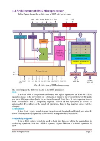 8085 microprocessor Architecture and Pin description | PDF | Operating ...