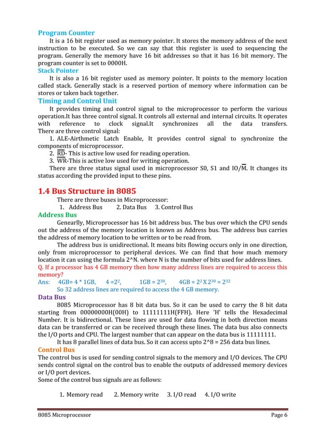 8085 microprocessor Architecture and Pin description | PDF | Operating Systems | Computer ...