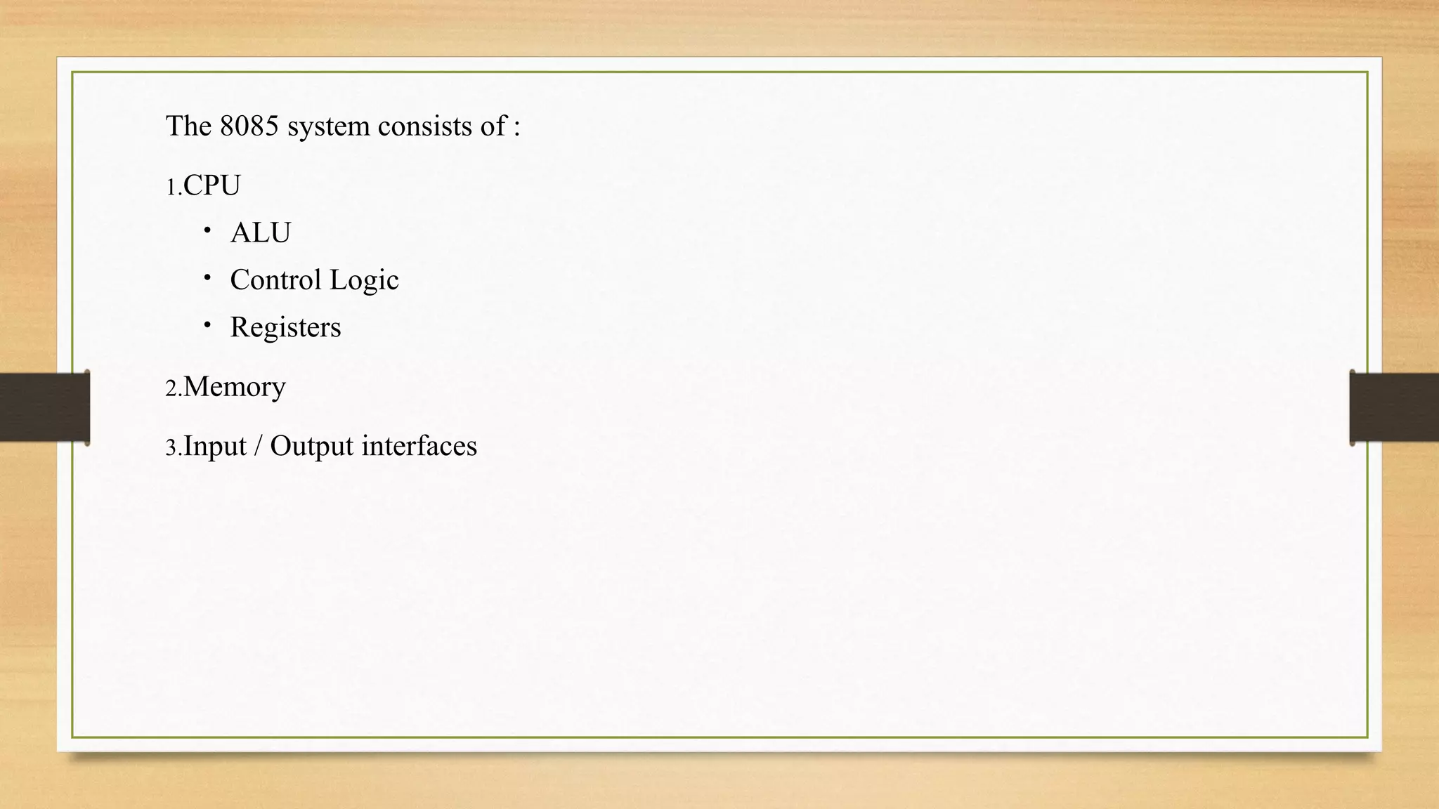 8085 microprocessor architecture mpi(mai) | PPT