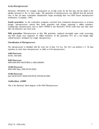 8085 microprocessor notes | PDF