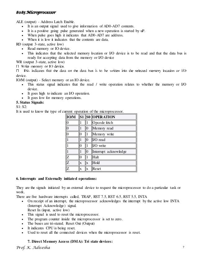 8085 microprocessor notes