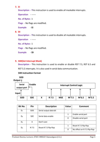 8085 stack & machine control instruction | PDF