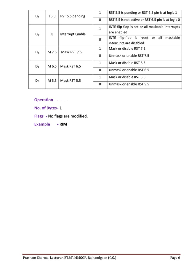 8085 stack & machine control instruction | PDF