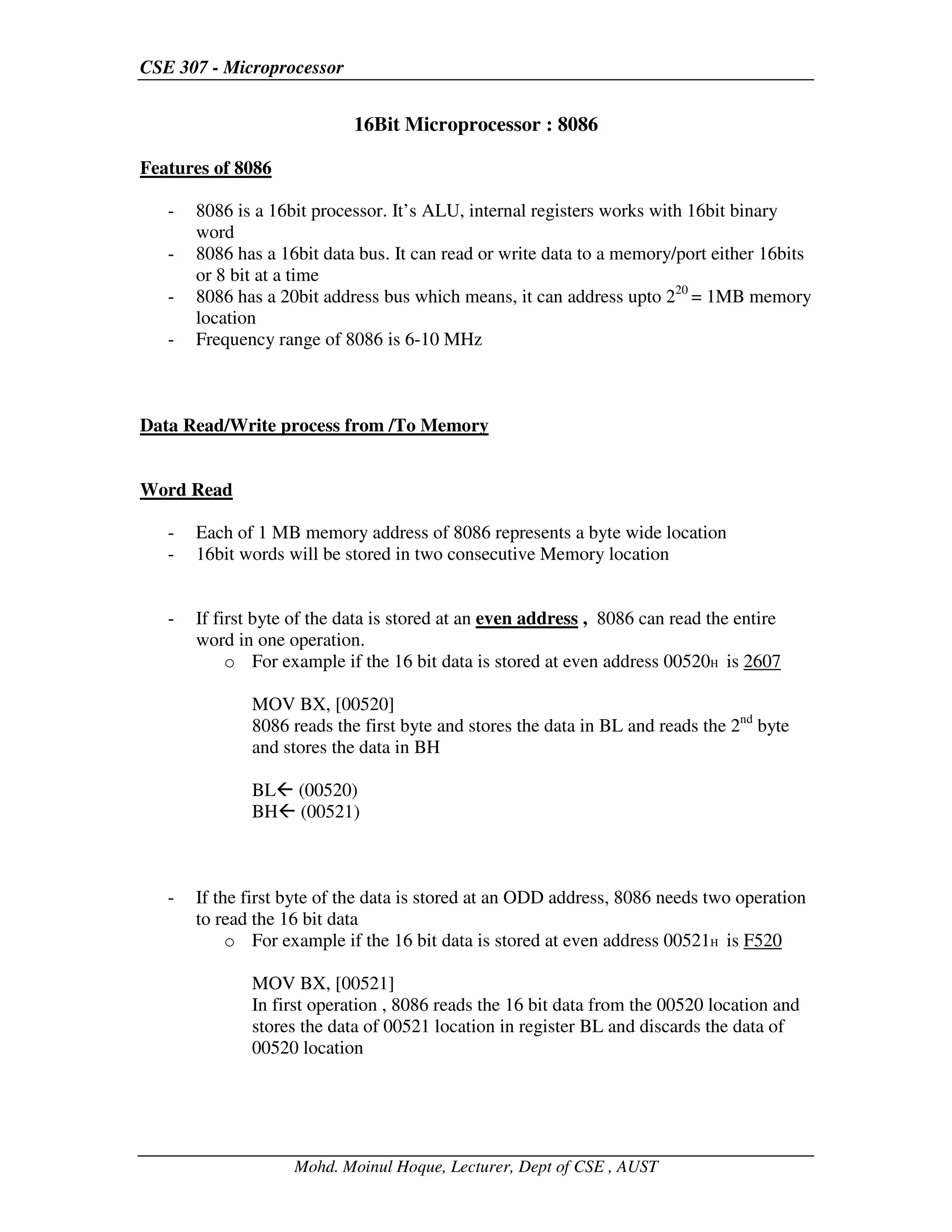 8086 microprocessor | PDF | Data Storage and Warehousing | Computing