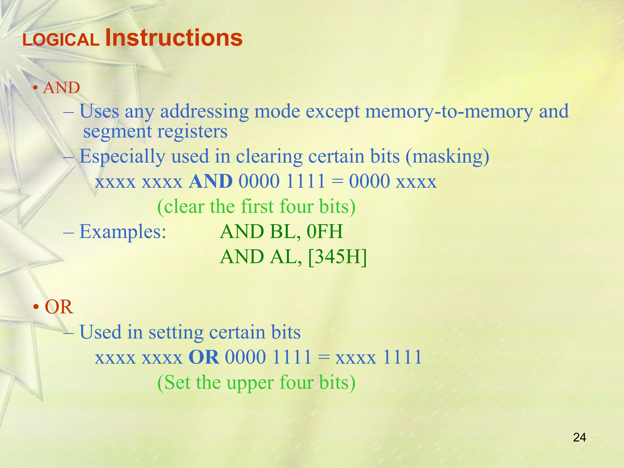 8086-instruction-set-ppt | PPT