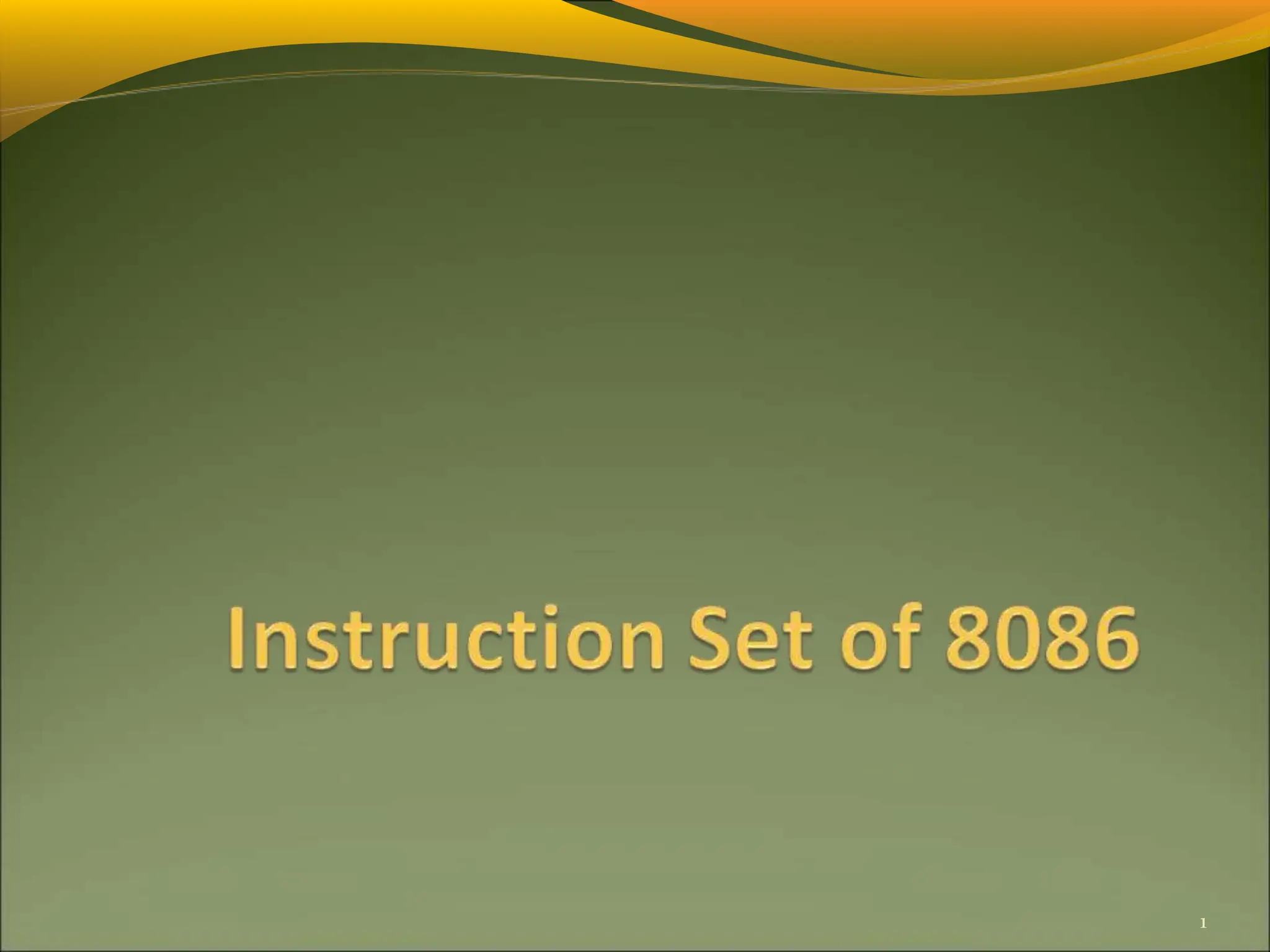 8086-instruction sets.ppt | Programming Languages | Computing