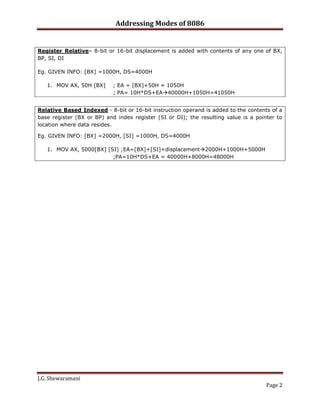 8086 addressing modes | DOCX