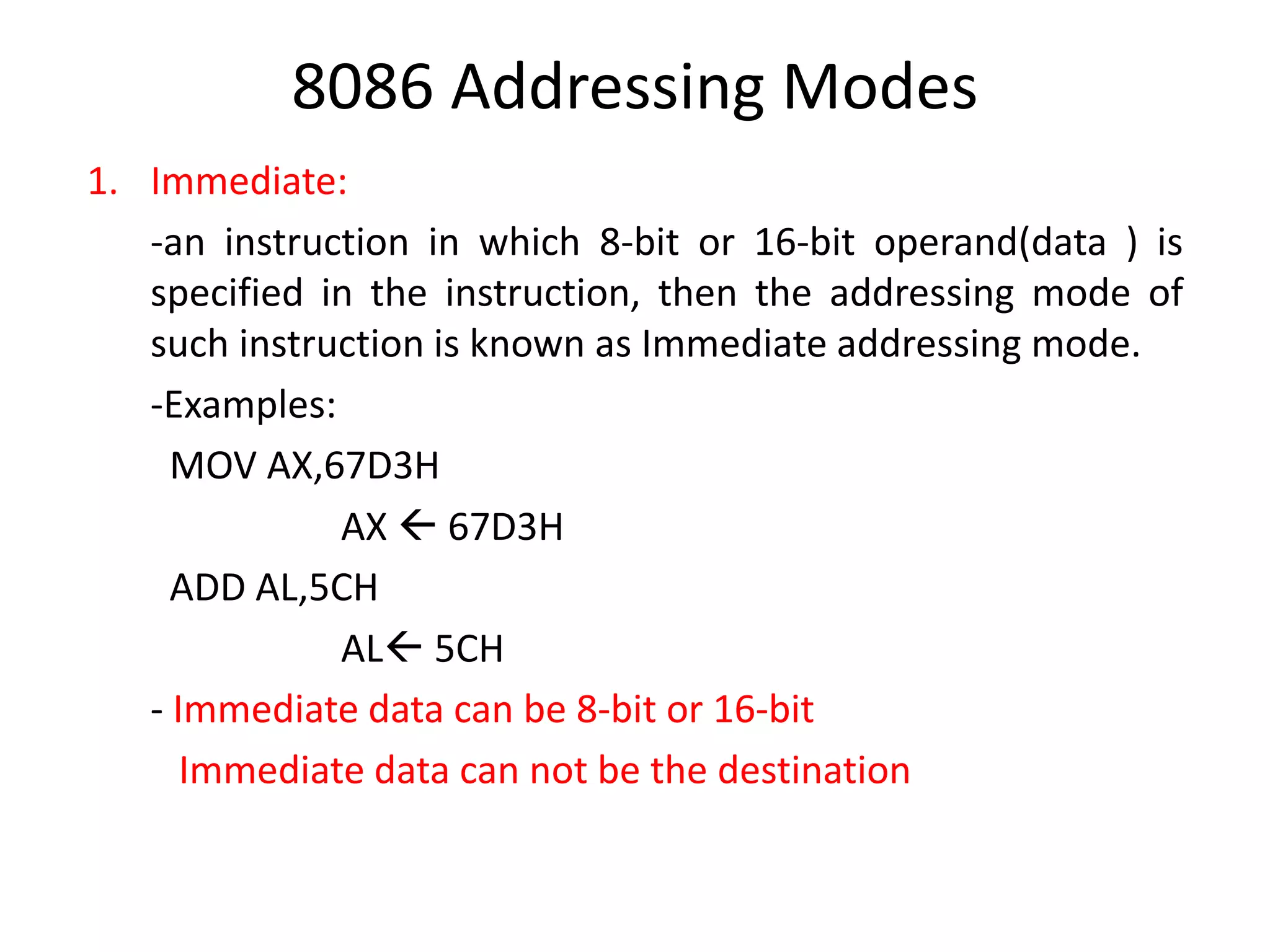 8086 addressing modes | PPTX