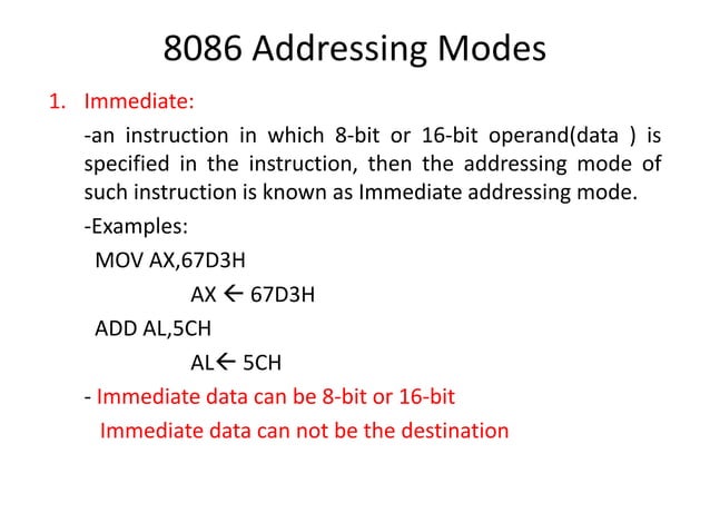 8086 addressing modes | PPTX