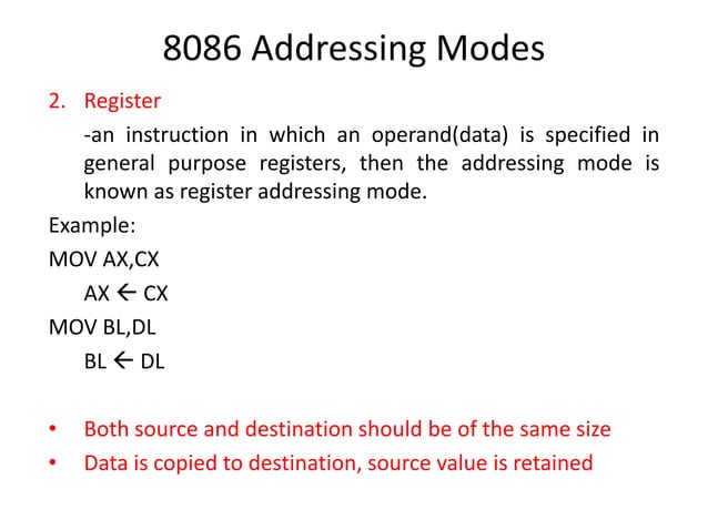 8086 addressing modes | PPTX