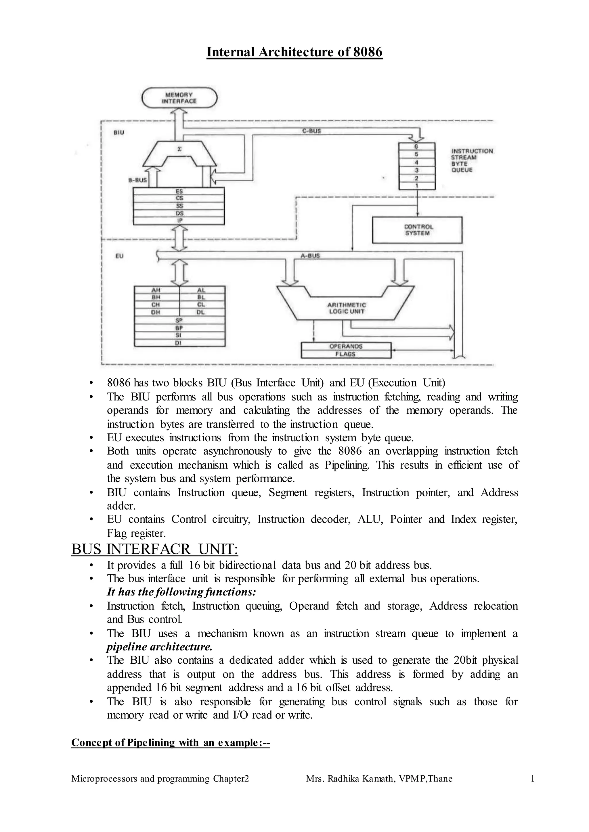 8086 archi notes final | PDF