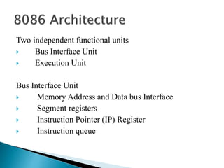 8086 architecture | PPTX | Programming Languages | Computing