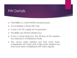 8086 architecture and pin description | PDF